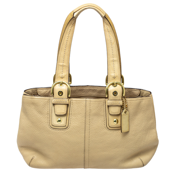 Coach | Bags | Coach Cream Leather Soho Tote | Poshmark